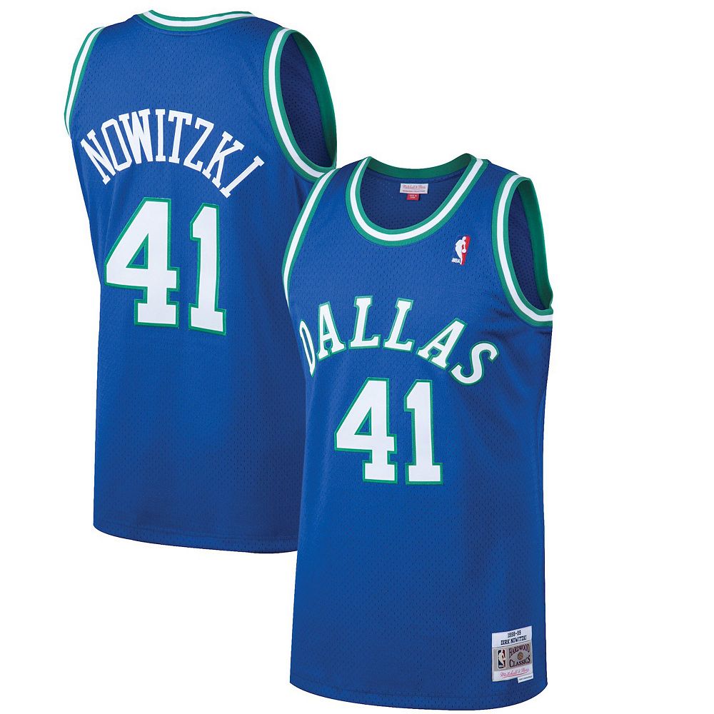 Men's Mitchell & Ness Dirk Nowitzki Blue Dallas Mavericks Hardwood ...