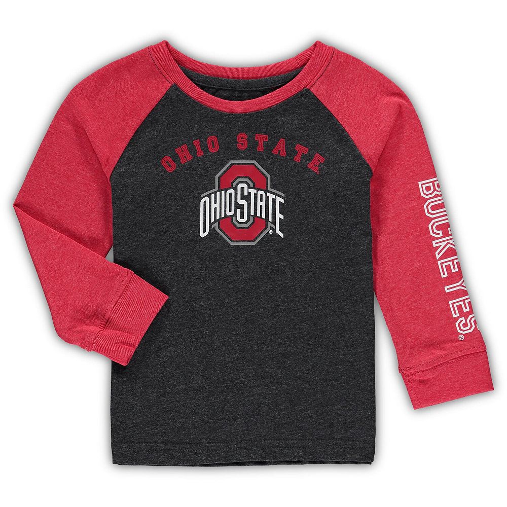 Toddler Colosseum Black/Scarlet Ohio State Buckeyes Two-Hit Raglan Long ...