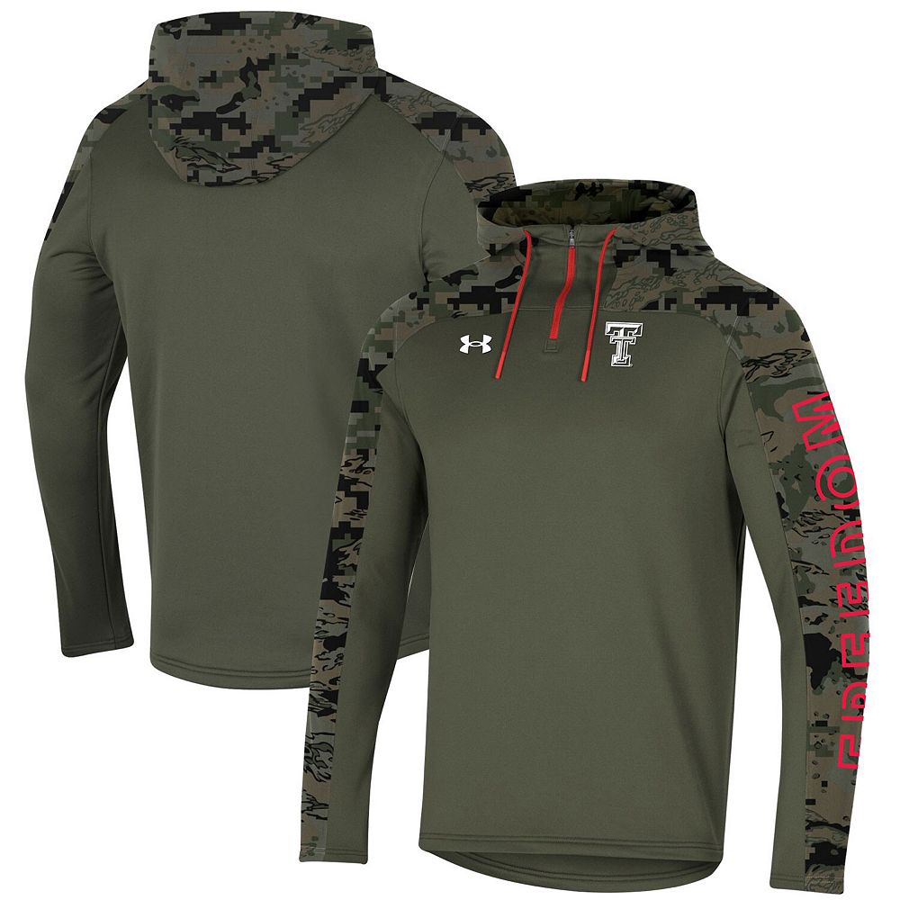 Men's Under Armour Olive Texas Tech Red Raiders Freedom Quarter-Zip ...