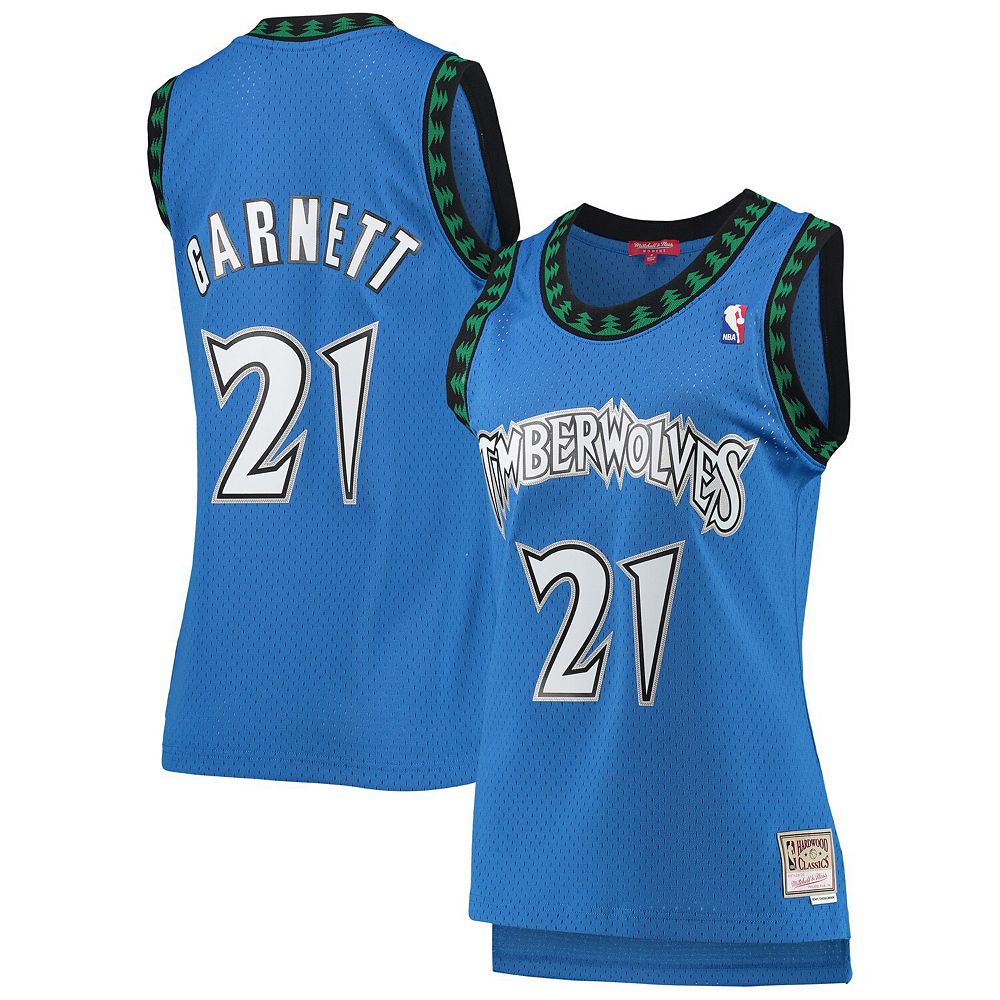 Women's Mitchell & Ness Kevin Garnett Blue Minnesota Timberwolves ...