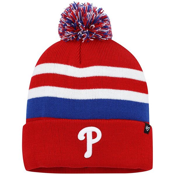 Men's '47 Red Philadelphia Phillies State Line Cuffed Knit Hat with Pom