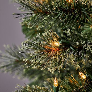 Home Heritage 5 Ft Pre Lit Stanley Cashmere Pencil Pine Christmas Tree ...