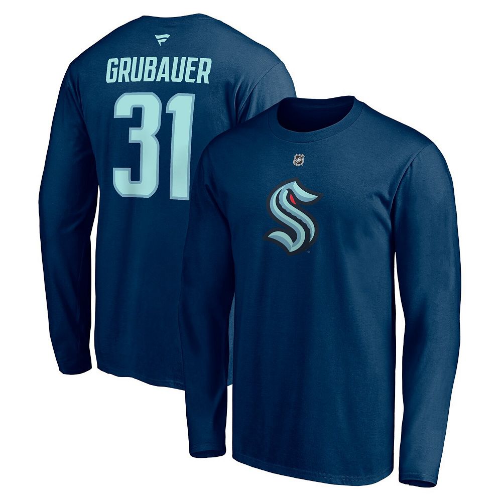 Men's Fanatics Branded Philipp Grubauer Deep Sea Blue Seattle Kraken ...