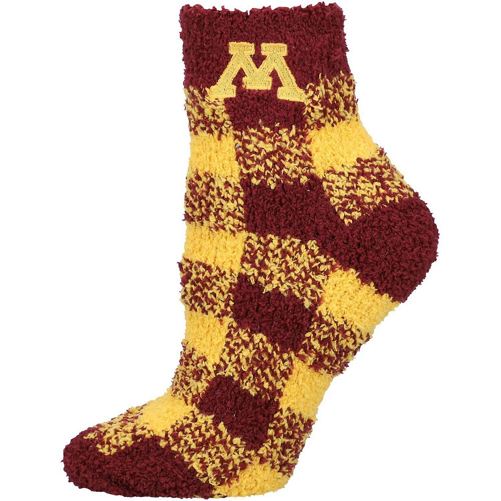 Women's ZooZatz Minnesota Golden Gophers Fuzzy Buffalo Checkered Ankle ...