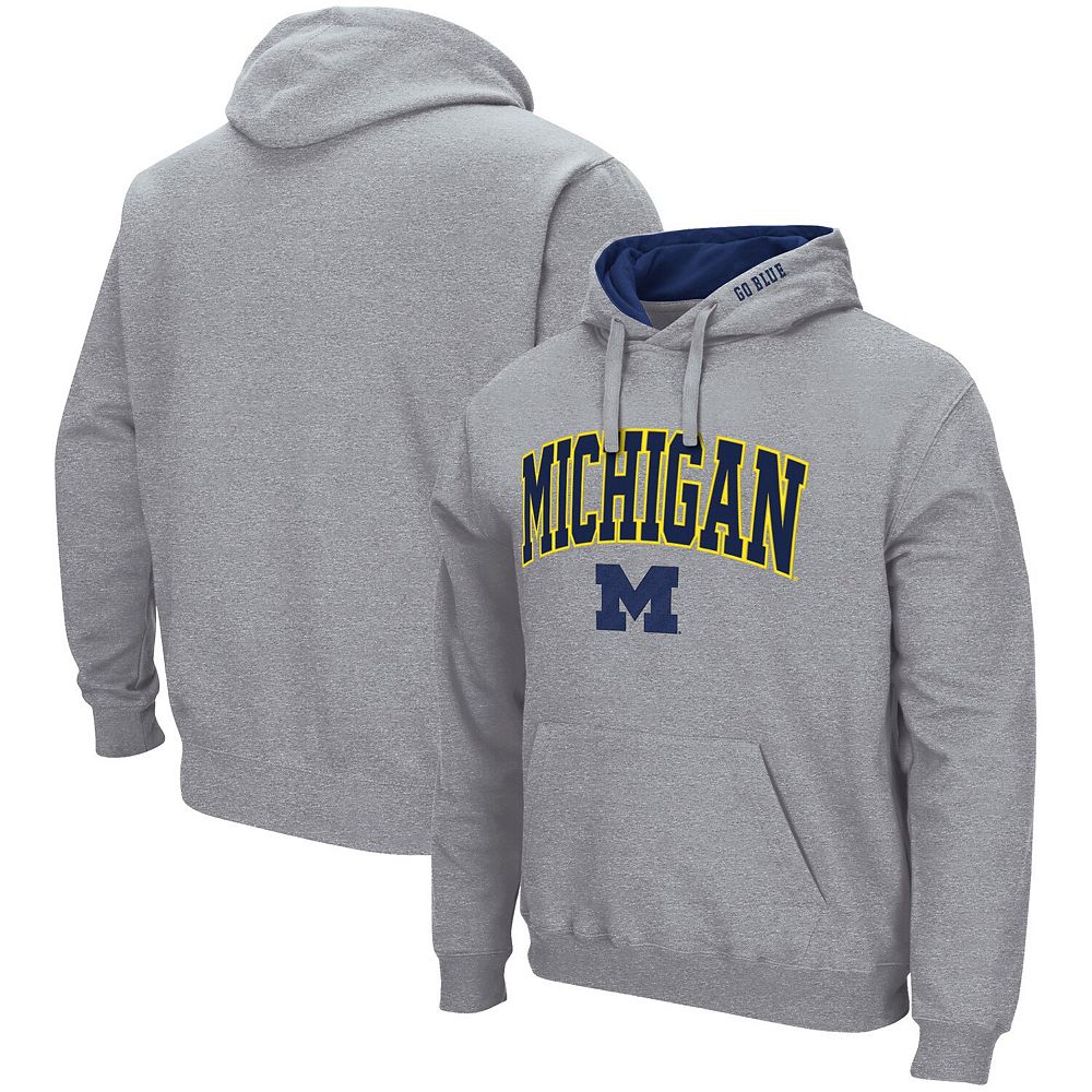 Men's Colosseum Heather Gray Michigan Wolverines Arch & Logo 3.0 ...