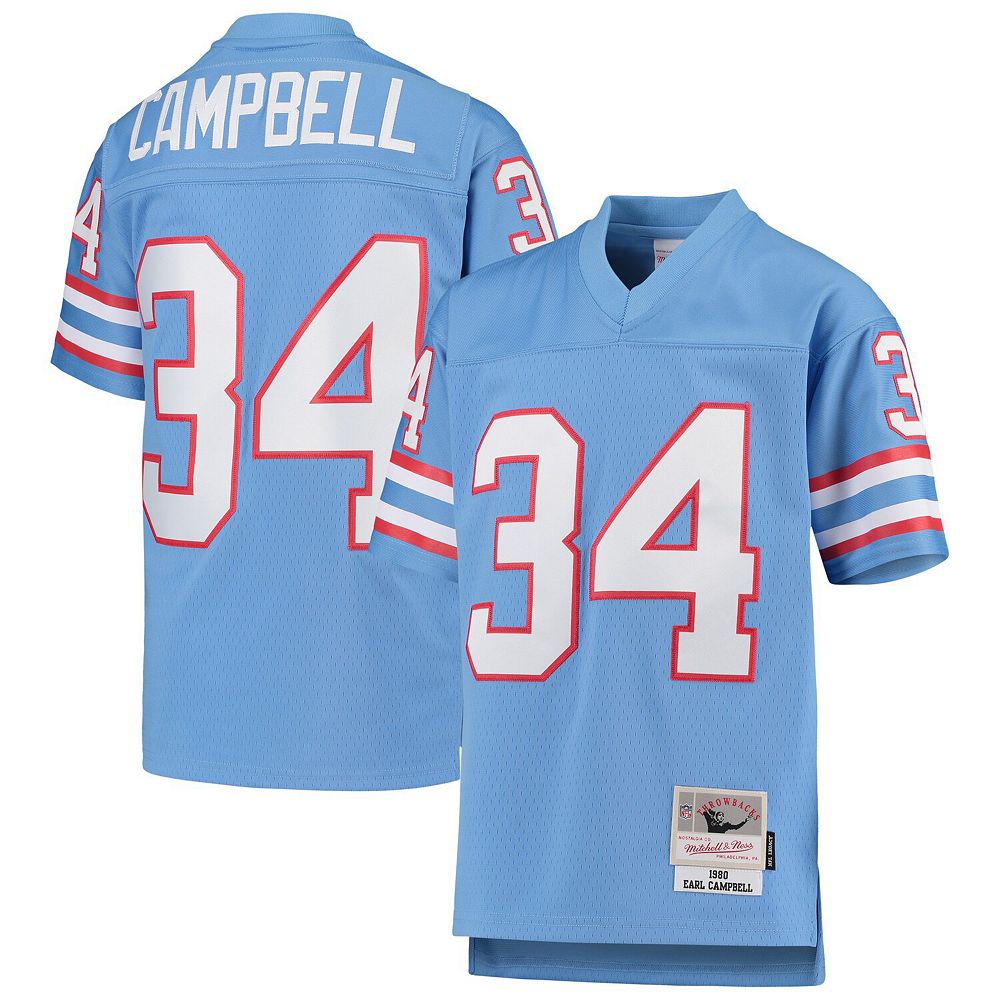 Youth Mitchell & Ness Earl Campbell Light Blue Houston Oilers 1980 ...