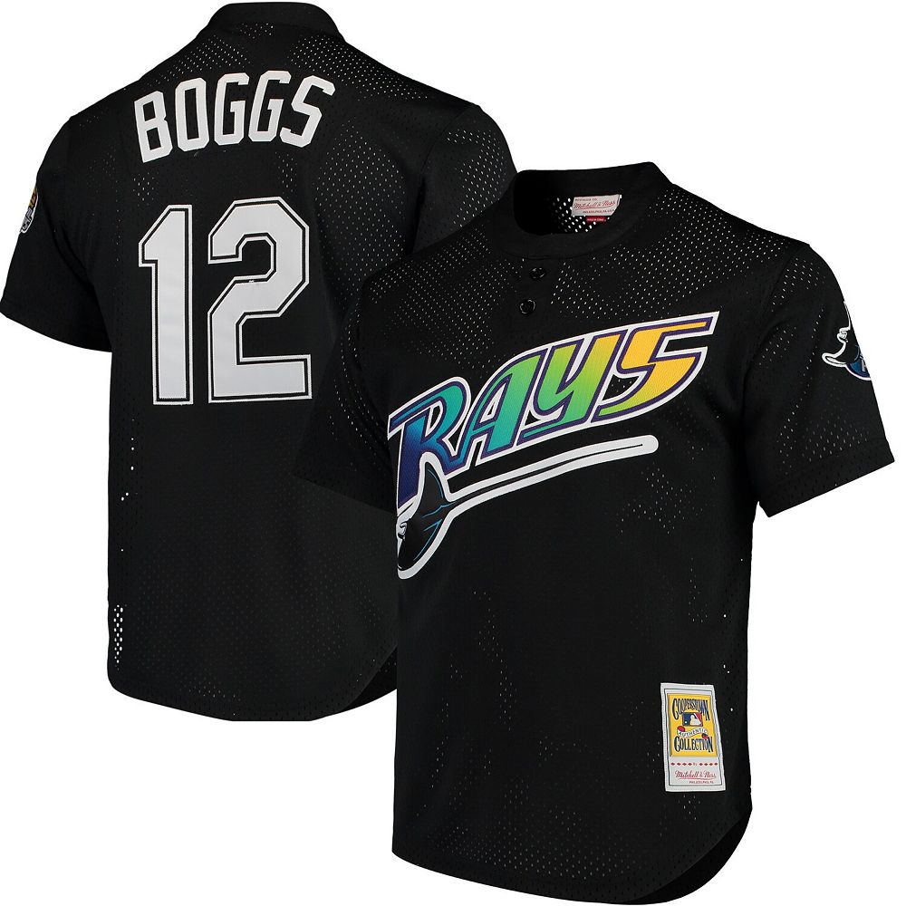 Men's Mitchell & Ness Wade Boggs Black Tampa Bay Rays Cooperstown ...