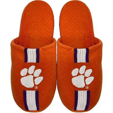 Men's FOCO Clemson Tigers Striped Team Slippers