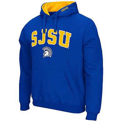 Men's Colosseum Royal San Jose State Spartans Arch and Logo Pullover Hoodie