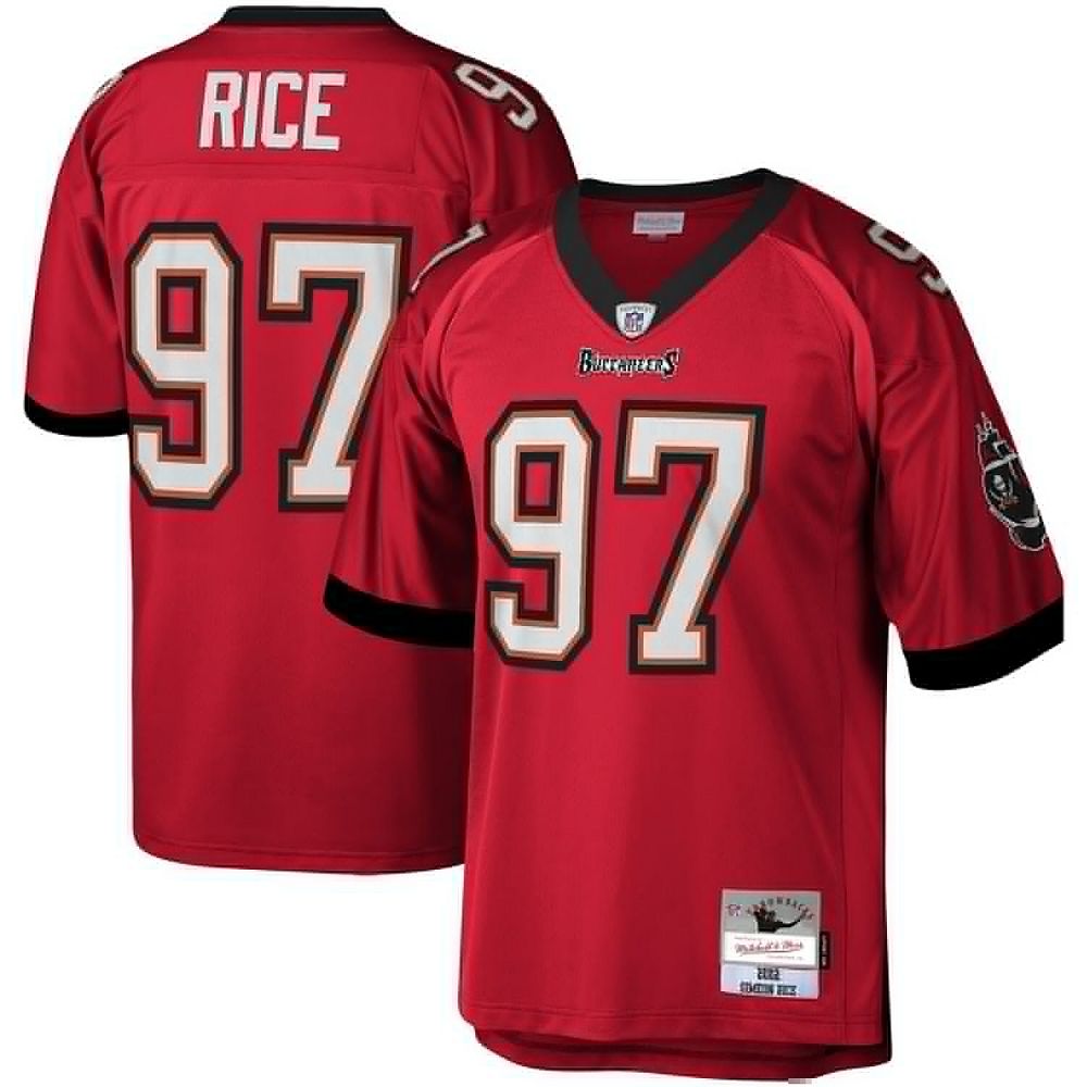 Men's Mitchell & Ness Simeon Rice Red Tampa Bay Buccaneers Legacy ...