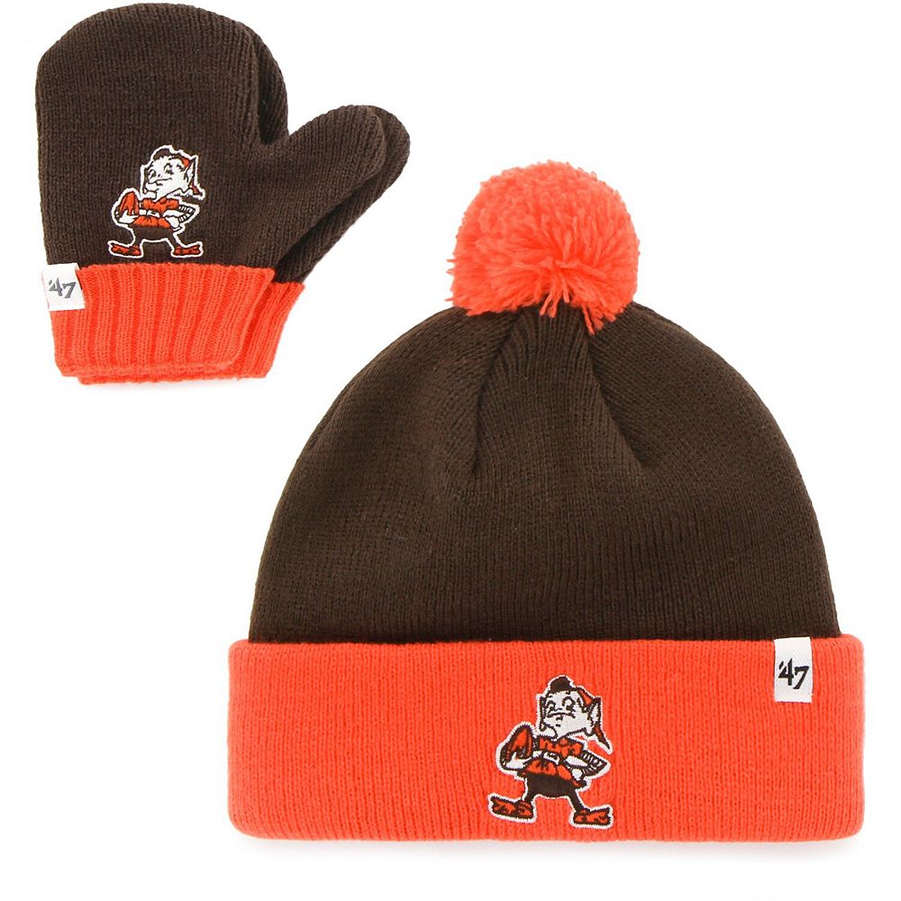 Toddler '47 Brown/Orange Cleveland Browns Bam Bam Cuffed Knit Hat with ...
