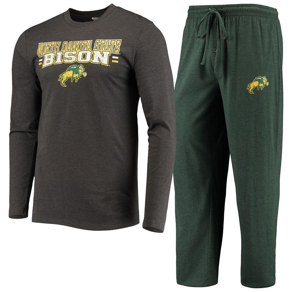 Men's Concepts Sport Green/Heathered Charcoal NDSU Bison Meter Long ...