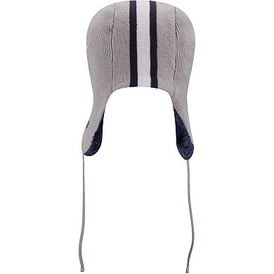 Men's New Era Silver Dallas Cowboys Helmet Head Trapper Knit Hat