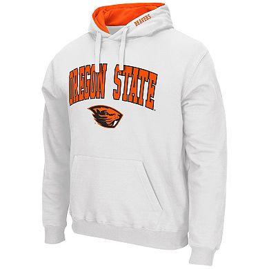 Men's Colosseum White Oregon State Beavers Arch & Logo 3.0 Pullover Hoodie