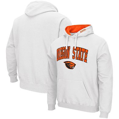 Men's Colosseum White Oregon State Beavers Arch & Logo 3.0 Pullover Hoodie