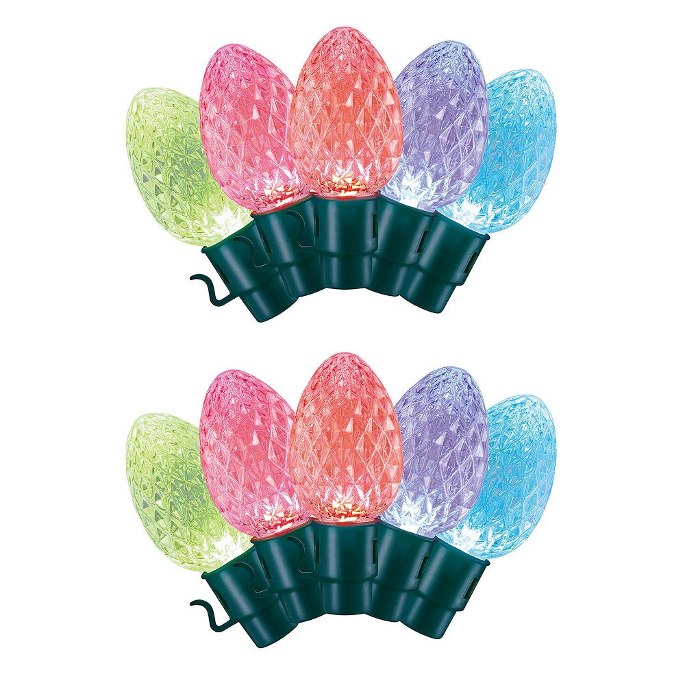 Lumations Twinkly App Control C12 Faceted Lights, 20 Bulbs, Multi Color ...