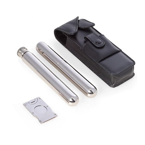 Leather Cigar & Flask Case