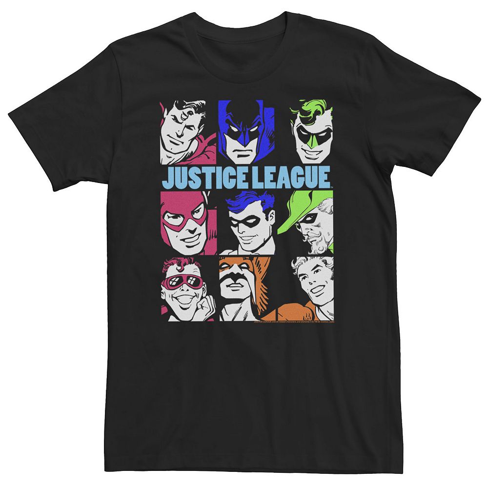 Big & Tall DC Comics Justice League Retro Faces Tee