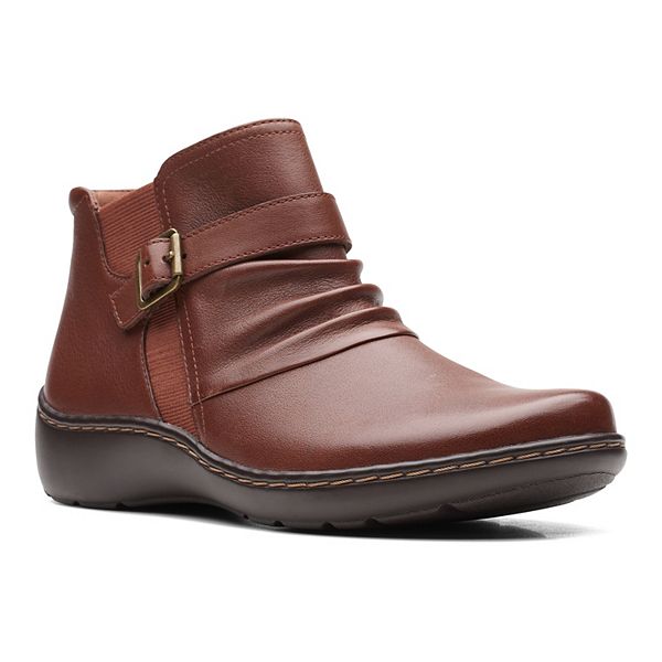 Clarks® Cora Rouched Women's Leather Ankle Boots