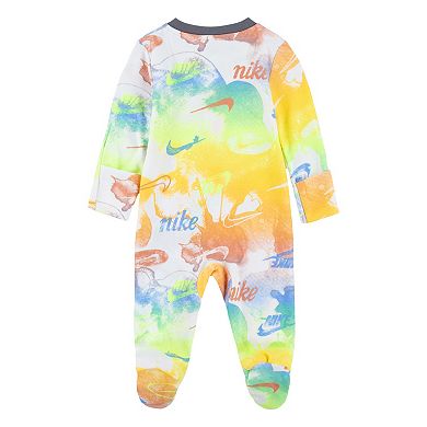 Baby Nike Logo Graphic Tie Dye Print Sleep & Play Coverall