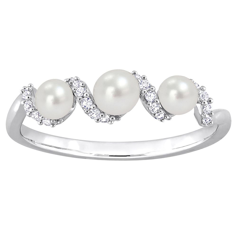 Stella Grace Sterling Silver Freshwater Cultured Pearl & Lab-Created ...