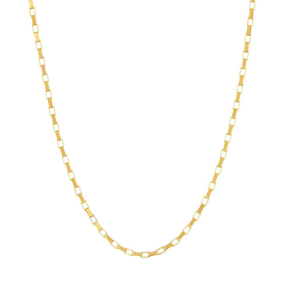 Color Romance 14k Gold Long Link Box Chain Necklace