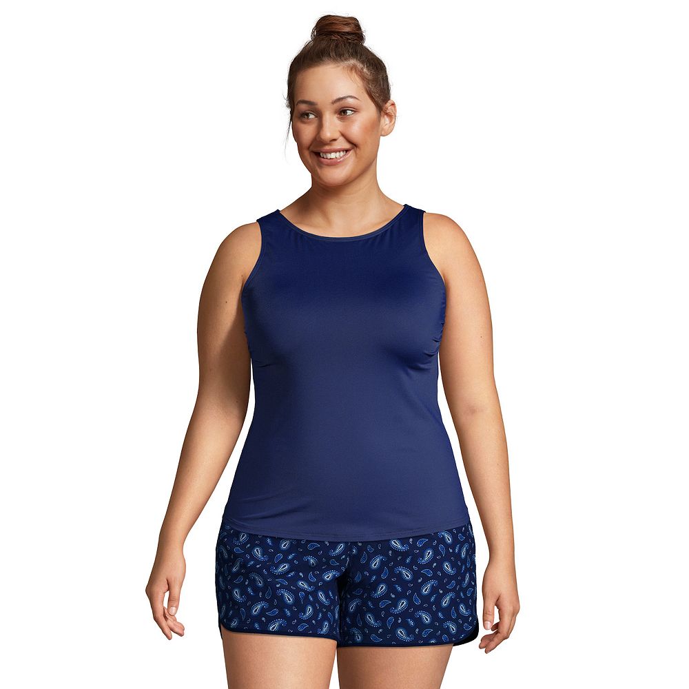 Plus Size Lands' End DDD-Cup Chlorine Resistant UPF 50 Tankini Top