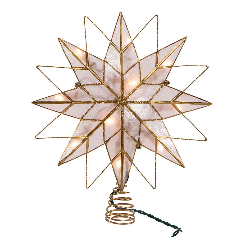 10-Light Capiz Shell Star Christmas Tree Topper