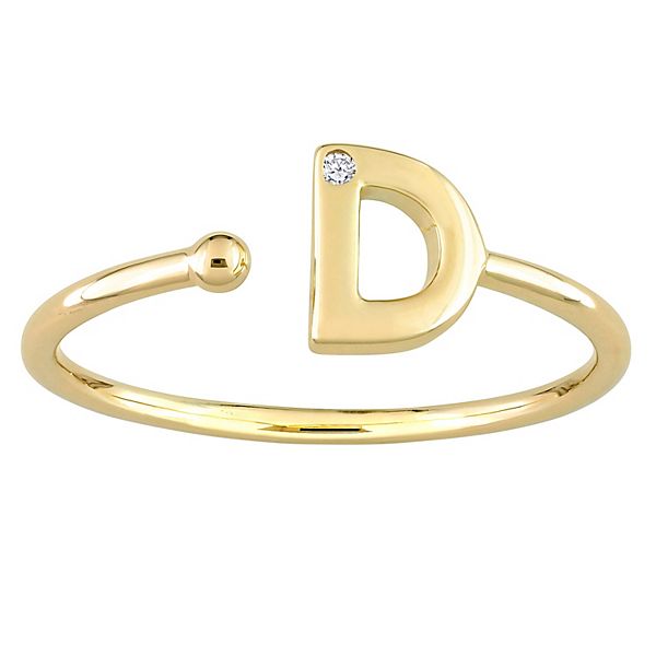 Stella Grace 10k Gold Diamond Accent Initial Open Ring