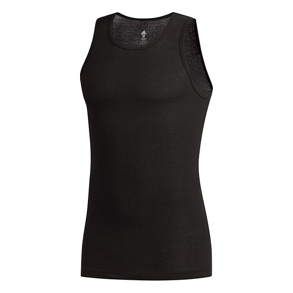 Mens Adidas 3 Pack Athletic Comfort Ribbed Tanks