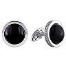 Stella Grace Sterling Silver Black Onyx Braided Accent Cufflinks