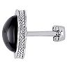 Stella Grace Sterling Silver Black Onyx Braided Accent Cufflinks