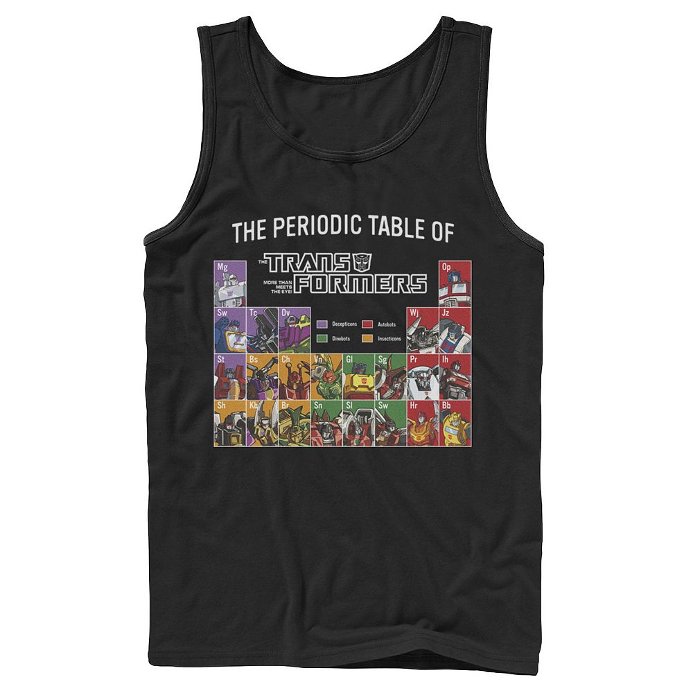 Men's Transformers The Periodic Table Of Transformers Tank Top