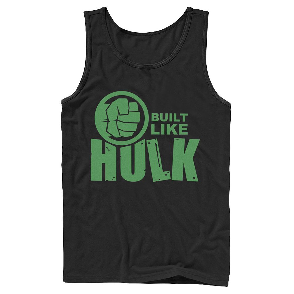 Men's Marvel Built Like The Hulk Green Hue Stamp Tank Top