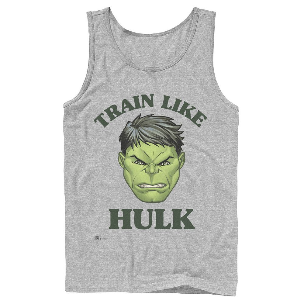 Men's Marvel Train Like Hulk Big Head Portrait Tank Top