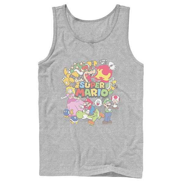 Men's Super Mario Character Spiral Tank Top
