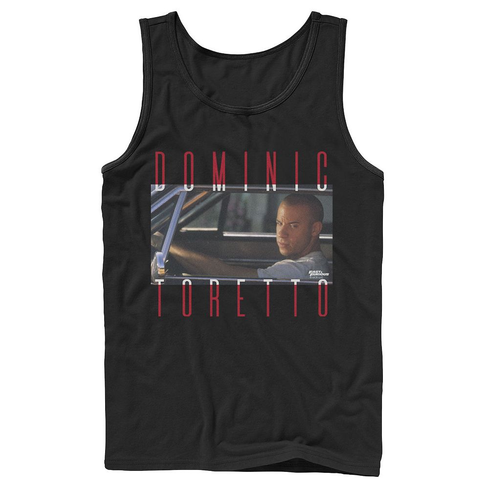 Men's Fast & Furious Dominic Toretto Photo Word Stack Tank Top