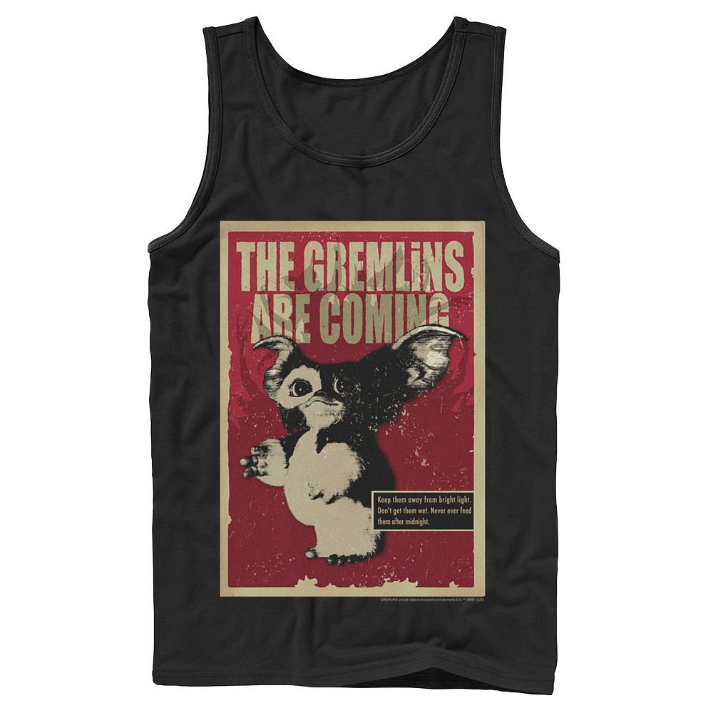 Men's Gremlins Gizmo The Gremlins Are Coming Poster Tank Top