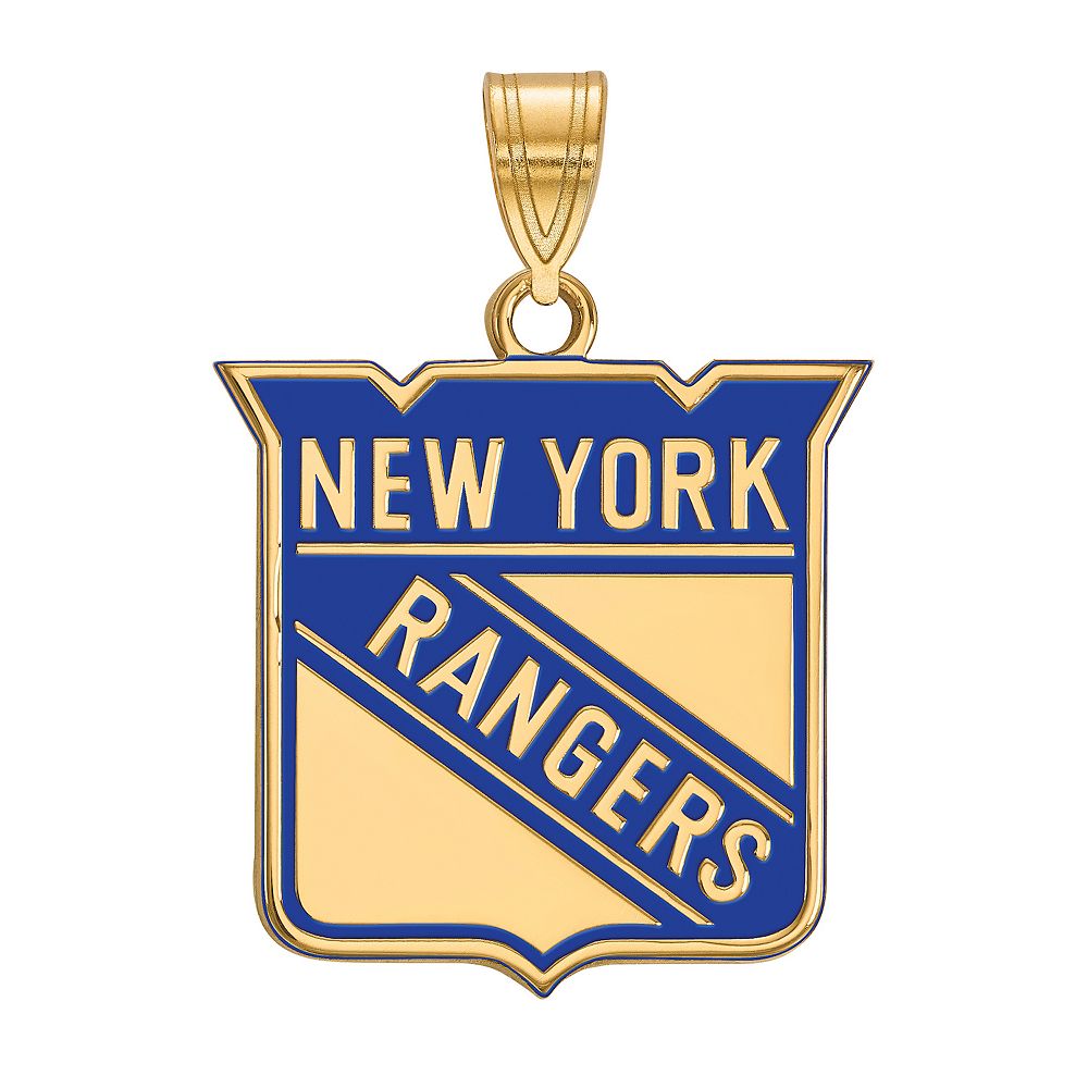LogoArt New York Rangers Sterling Silver Large Enamel Pendant