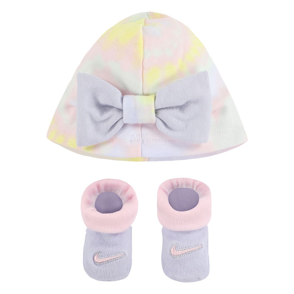 Baby Girl Nike Tie Dye Bow Turban & Booties Set