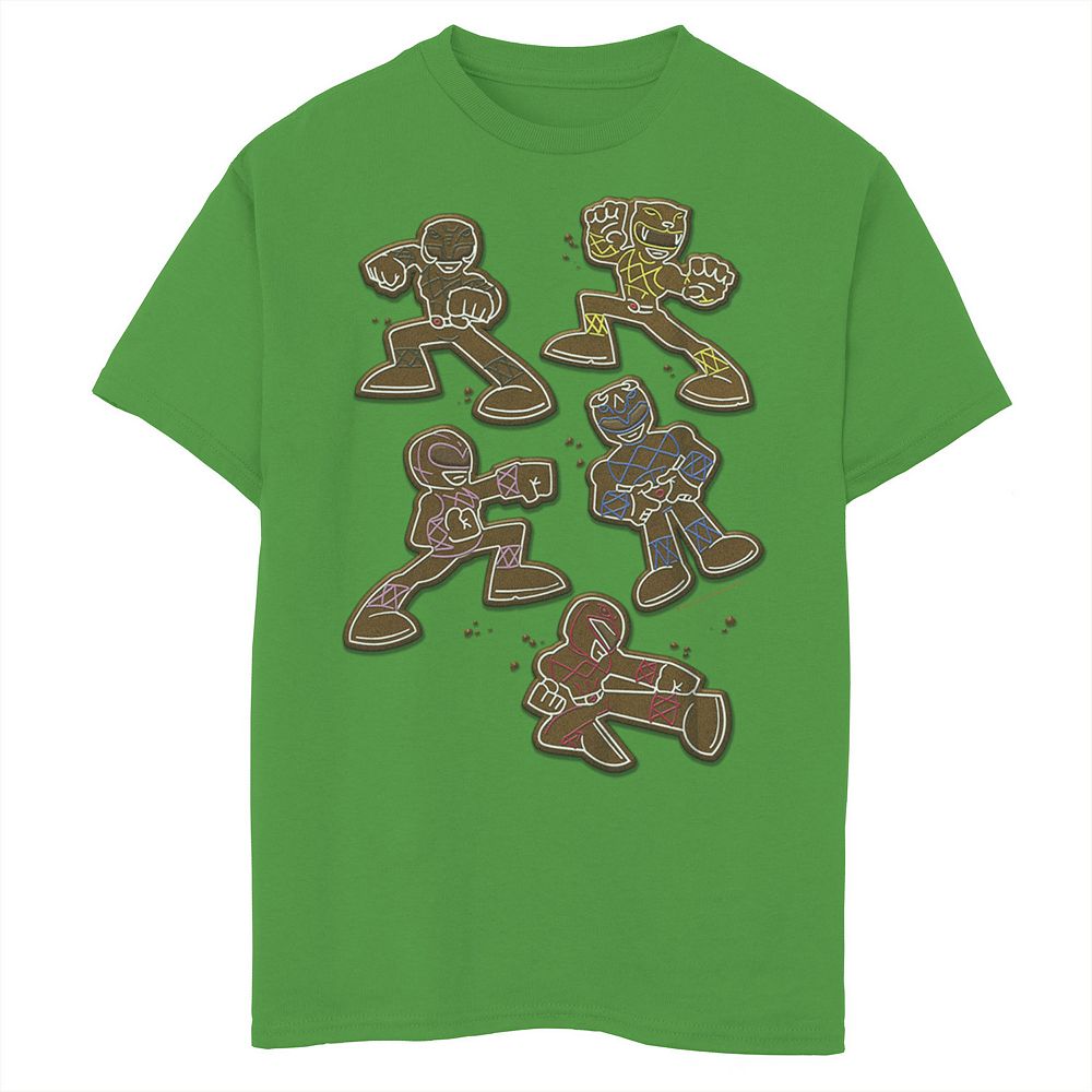 Boys 8-20 Power Rangers Gingerbread Cookies Character Collage Graphic Tee