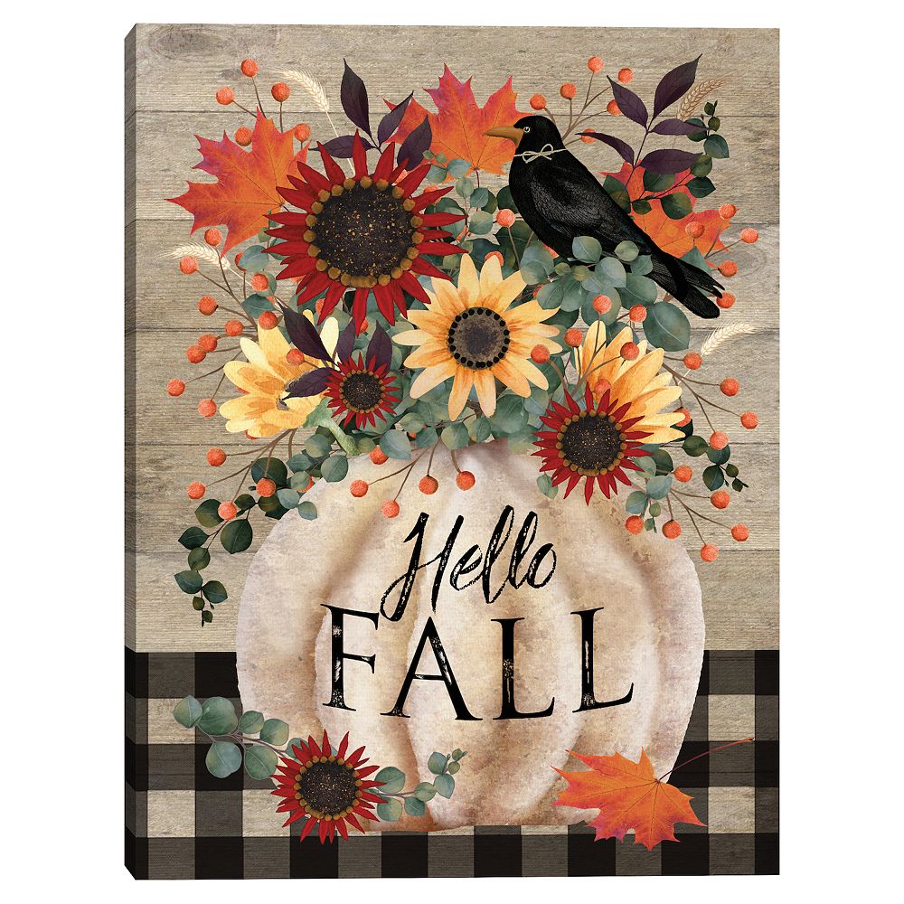 Masterpiece Fall Pumpkin Bouquet by B Albert Canvas Wall Art