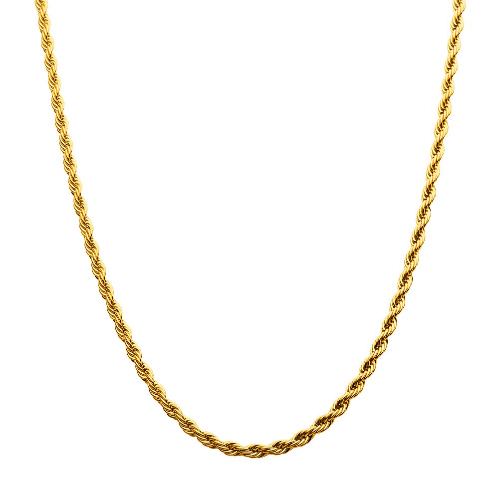 DANTE 18k Gold Over Stainless Steel 6 mm Rope Chain Necklace