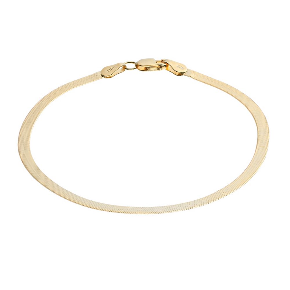 Karat Rush 10k Gold Textured 2.8mm Herringbone Bracelet