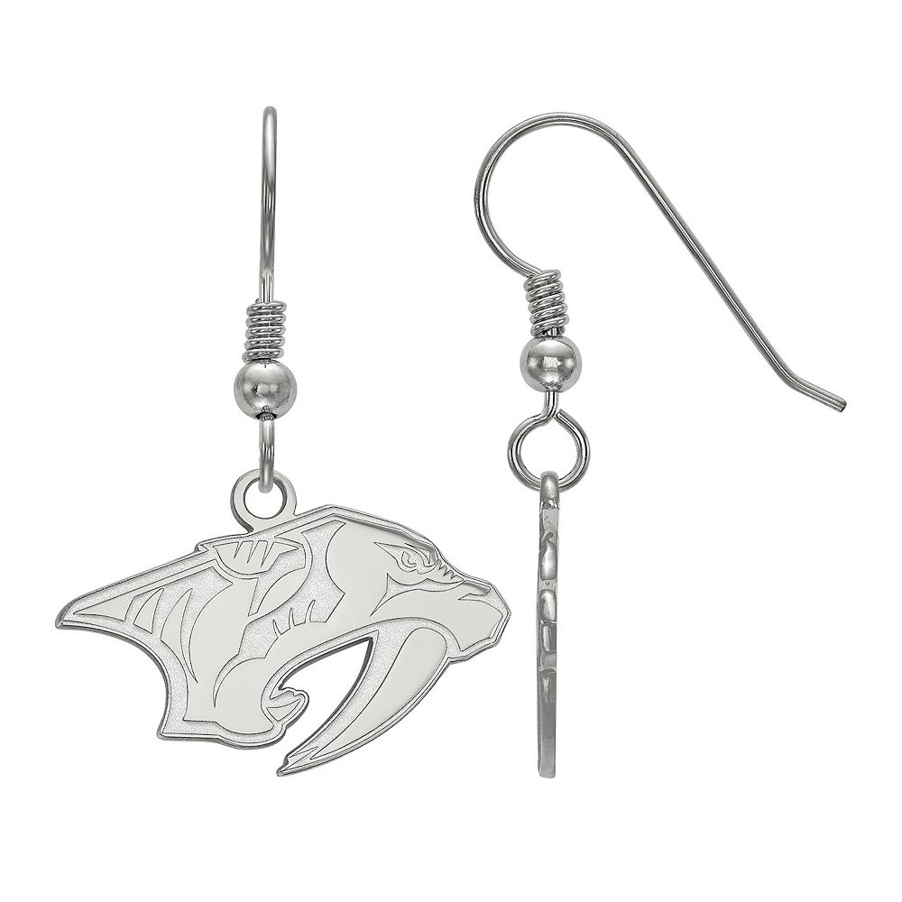 LogoArt Nashville Predators Sterling Silver Small Dangle Earrings