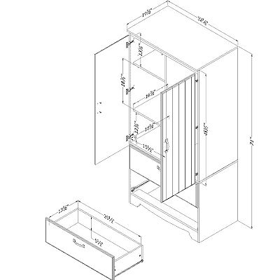 South shore farnel wardrobe armoire store