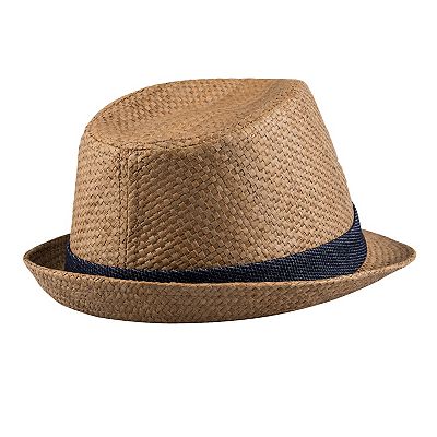 Men s Levi s Straw Fedora Hat with Denim Band