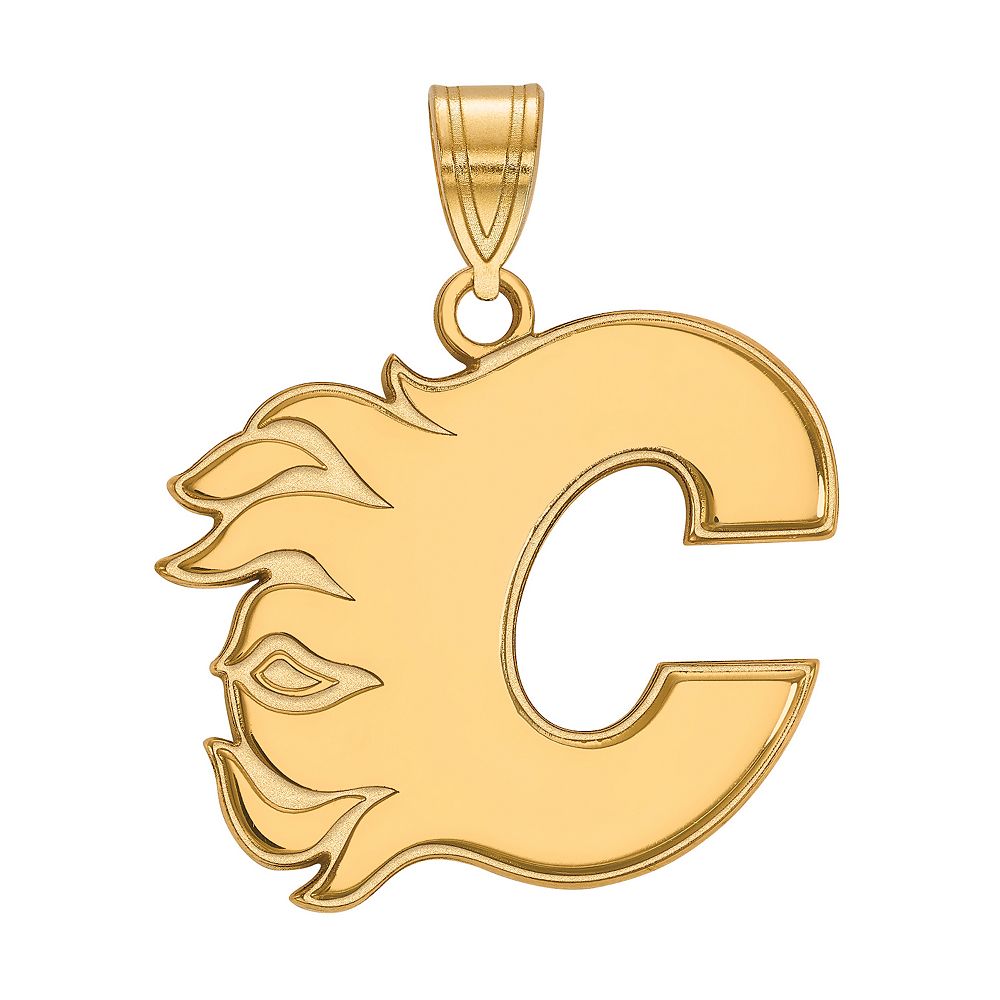 LogoArt Calgary Flames 14k Gold Large Pendant