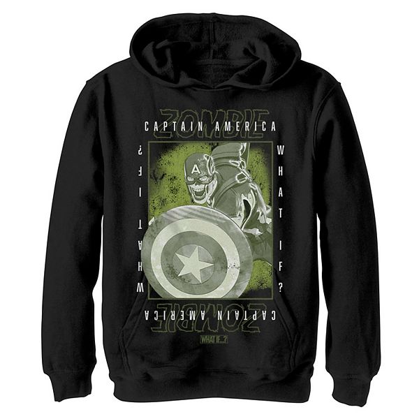 Boys 4-20 Marvel What If Captain Zombie Box Poster Hoodie