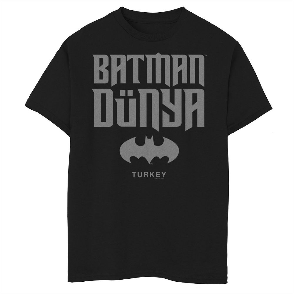 Boys 6-20 DC Comics Batman Dunya Turkey Icon Logo Graphic Tee